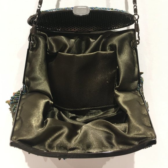 Bags | Beaded Pouch Purse With Silver Hinged Lid | Poshmark